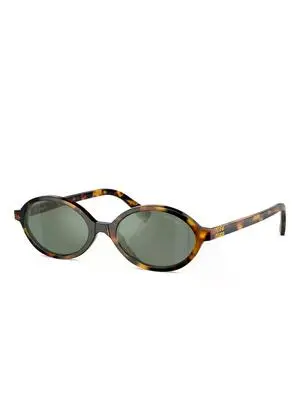 Miu Miu Oval-frame Tortoiseshell Sunglasses