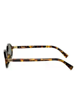 Miu Miu Oval-frame Tortoiseshell Sunglasses