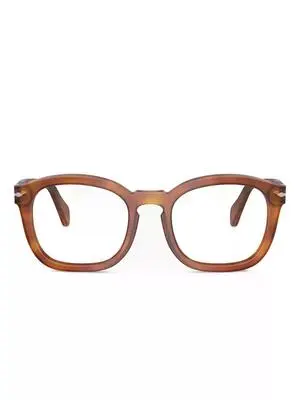 Persol Tortoiseshell-effect Square Frame Eyeglasses - Brown
