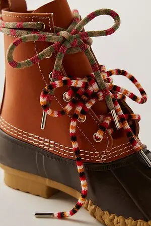 Free People Striped Knit Laces - Tan/orange