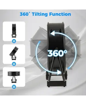 MECALE Industrial Drum Fan With 2 Wheels And 360-degree Adjustable Tilt