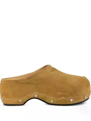 Sartore Scalloped Suede Clogs