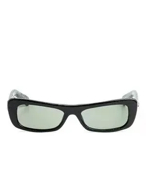Jacquemus Capri Crocodile-effect Rectangular Sunglasses