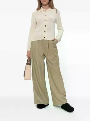 Marni Logo-embroidered Cardigan - Neutrals