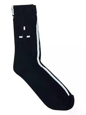 MAINS Logo-intarsia Crew Socks - Black