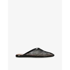 Alaïa Leather Fishnet Mules