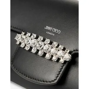 JIMMY CHOO Bing Leather Wallet-on-chain - Black/silver