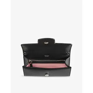 JIMMY CHOO Bing Leather Wallet-on-chain - Black/silver