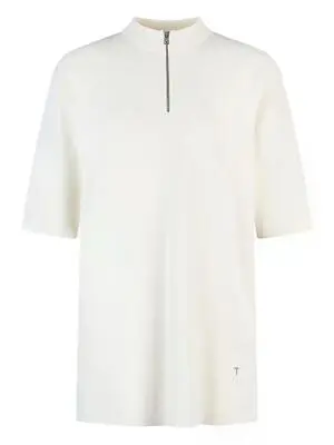 TOD'S Zip-neck Short-sleeve Polo Top