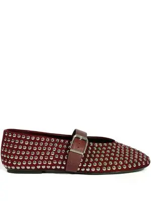 Schutz Stud-embellished Ballet Flats - Red