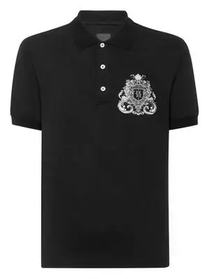 BILLIONAIRE Logo-embroidered Polo Shirt - Black