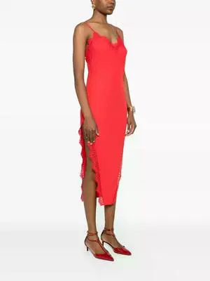 NISSA Side-slits Slip Dress - Red