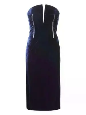 TOM FORD Strapless Velvet Midi Dress