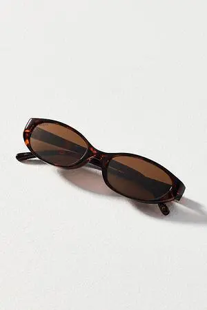 REALITY EYEWEAR Velvet Kitten Slim Oval Sunglasses - Turtle