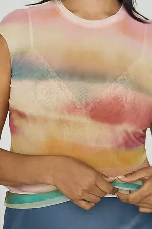 AFRM Power Mesh Printed T-shirt - Summer Sunset