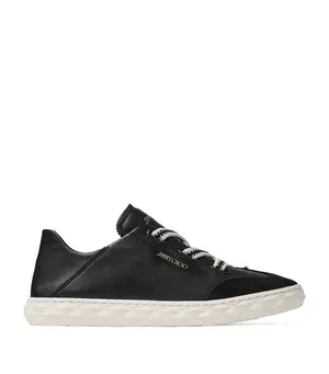 JIMMY CHOO Diamond Flex Leather Trainers - Black