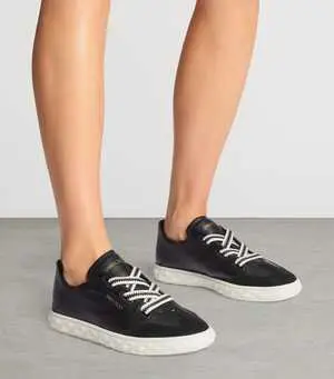 JIMMY CHOO Diamond Flex Leather Trainers - Black