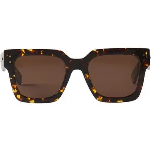 LANVIN Rectangle Signature Sunglasses - Amber-turtoise