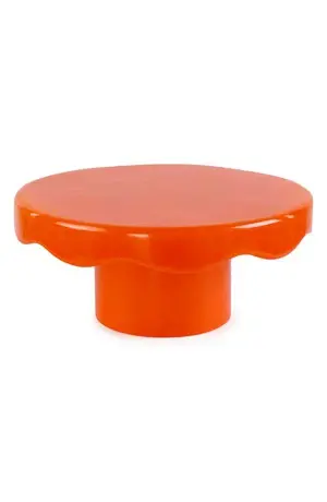 CASA AMAROSA Scallop Resin Cake Stand - Dark Orange