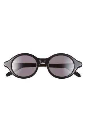 Loewe Slim Round Sunglasses - Shiny Black / Smoke