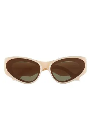 Loewe Signature Cat Eye Sunglasses - Ivory / Green