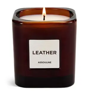 Assouline Leather Candle - Brown