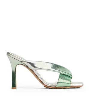 Bottega Veneta Degradé Leather Riva Mules 90 - Silver