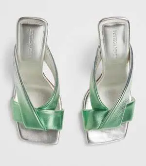 Bottega Veneta Degradé Leather Riva Mules 90 - Silver