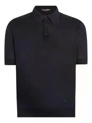 Dolce & Gabbana Silk Polo Shirt - Blue