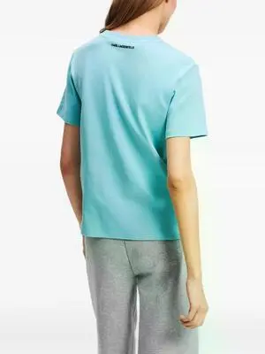 Karl Lagerfeld Ikon Karl And Choupette Graphic-print T-shirt - Blue
