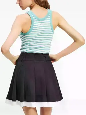 Karl Lagerfeld Ikon Striped Ribbed Tank Top - Blue