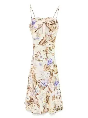 Zimmermann Coco Floral Print Midi Dress - Neutrals