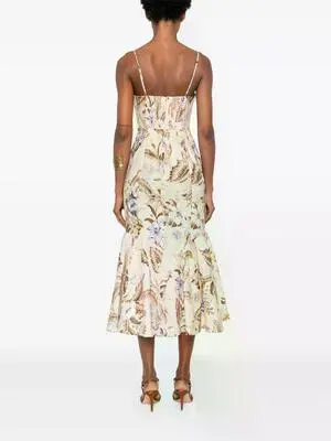 Zimmermann Coco Floral Print Midi Dress - Neutrals