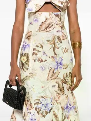 Zimmermann Coco Floral Print Midi Dress - Neutrals