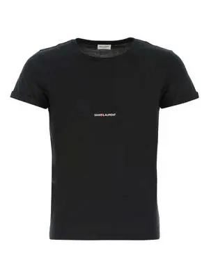 Saint Laurent Logo-print Cotton T-shirt - Black