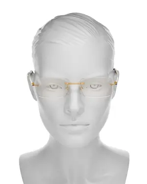 CARTIER 55mm Rectangle Rimless Glasses