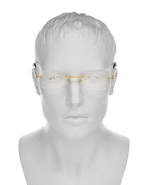 CARTIER 55mm Rectangle Rimless Glasses