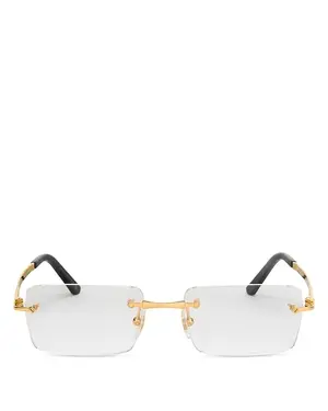 CARTIER 55mm Rectangle Rimless Glasses