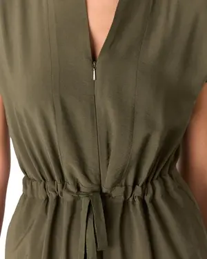 Whistles Sleeveless Drawstring Jumpsuit - Khaki