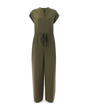 Whistles Sleeveless Drawstring Jumpsuit - Khaki