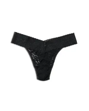 Hanky Panky Leopard Lace Original Rise Thong - Black