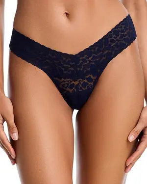 Hanky Panky Leopard Lace Low Rise Thong - Navy/navy