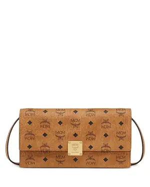 Mcm Aren Visetos Wallet - Cognac