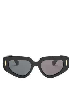 Loewe Anagram Geometric Sunglasses, 51mm - Black/smoke