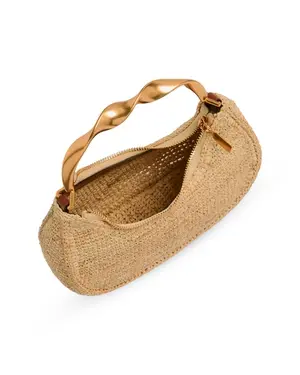 Simkhai Nixi Twist Handle Raffia Bag