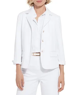 Lyssé Della Denim Cropped Blazer - White