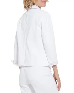 Lyssé Della Denim Cropped Blazer - White
