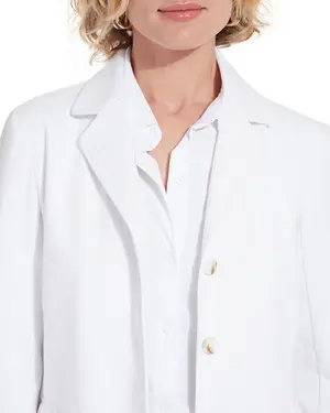 Lyssé Della Denim Cropped Blazer - White