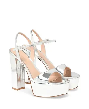 GIANVITO ROSSI Marlena Sandals Silver Leather