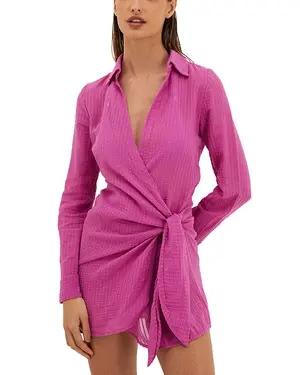 VIX PAULA HERMANNY Lia Shirt Cover Up - Pink